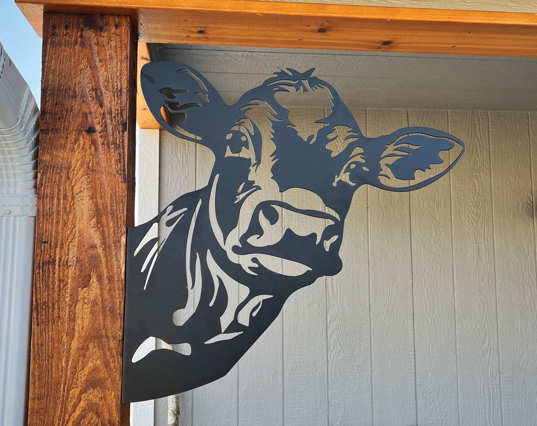 Metal Farm Sign / Peeping Cow / Farm Wall Art / Metal Decor / Farm ...