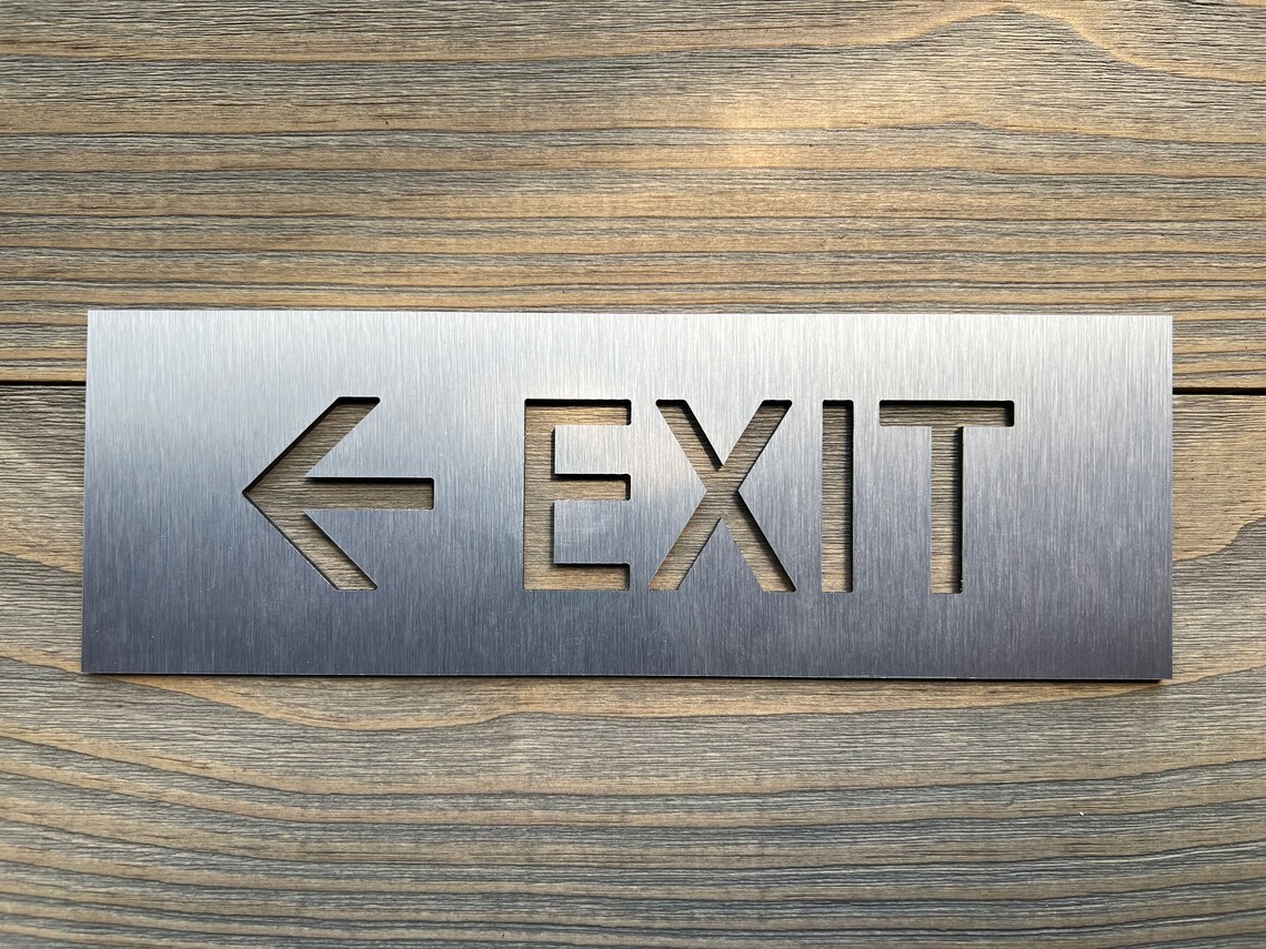 Exit Sign / Wayfinding Signage / Custom Metal Sign / Office - Etsy UK