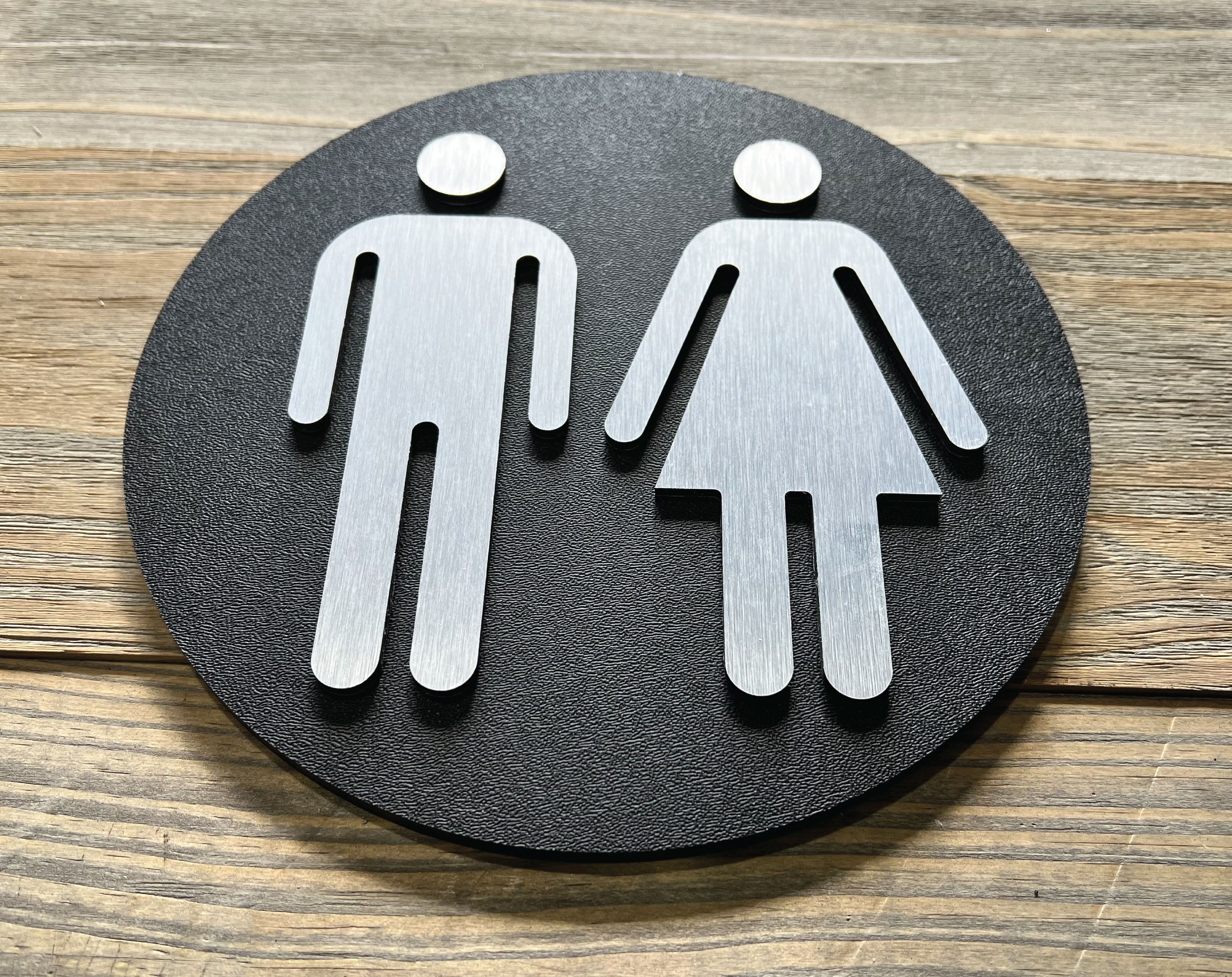 Round Restroom Sign / Modern Bathroom Sign / Restaurant Sign ...