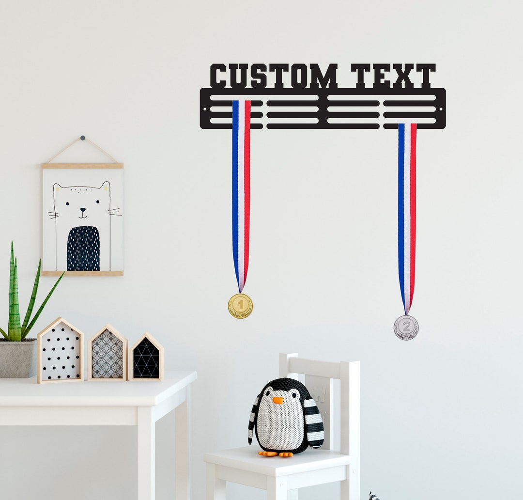 Custom Name Medal Hanger Medal Holder Custom Text, Color Medal Rack 12 ...