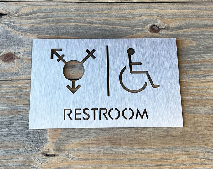 All Inclusive Restroom Sign. All Gender Neutral Bathroom Wall Decor ...