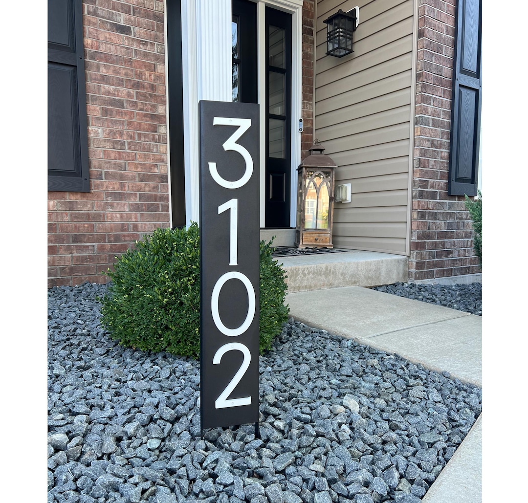 Metal Address Sign for House / Modern Metal Address Plaque / Metal ...