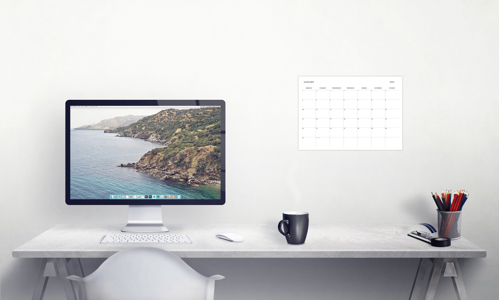 Blank Monthly Calendar 2022 Landscape A3 Printable Year - Etsy