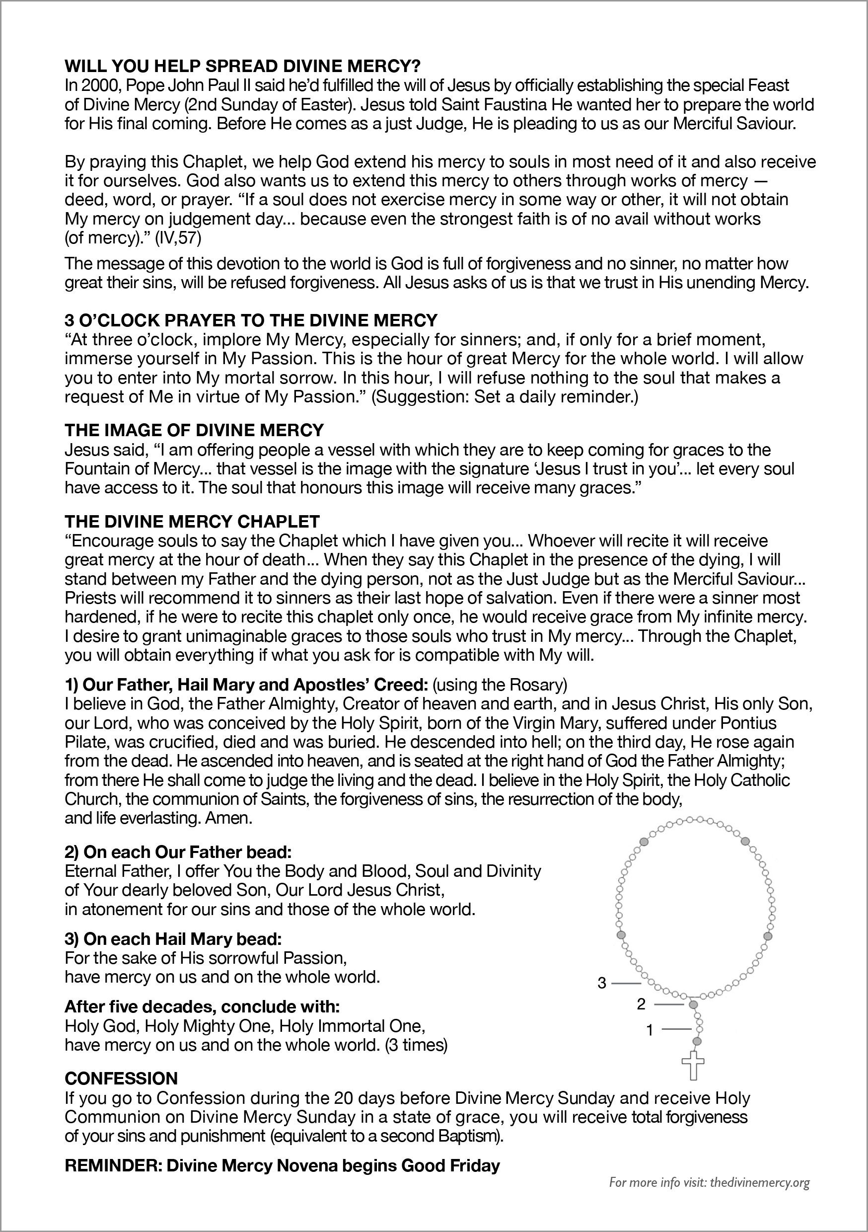 Divine Mercy Prayer Card - Downloadable Print - Etsy