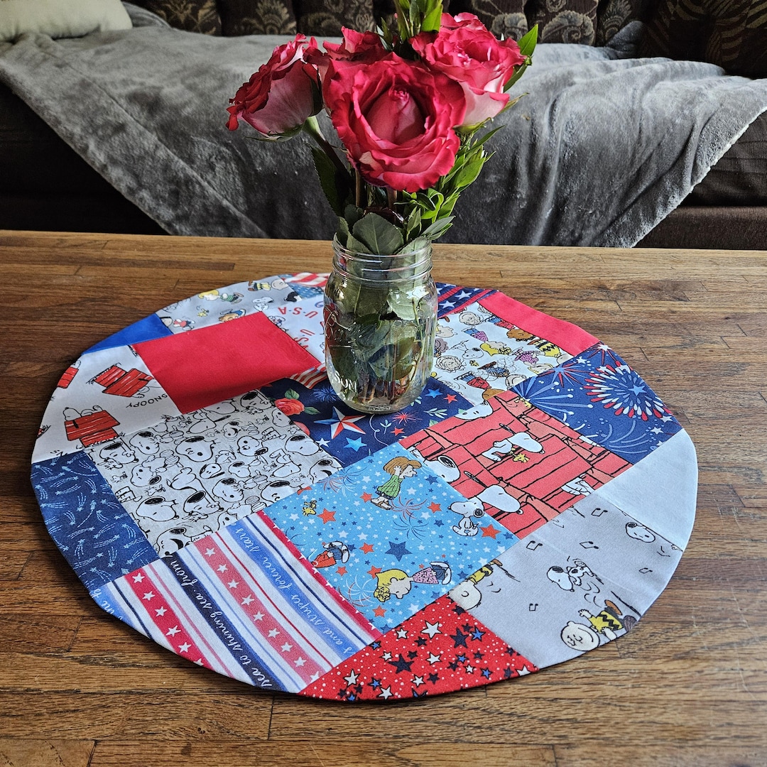 Grandma's Scraps Peanuts Patriotic Table Runner - Etsy