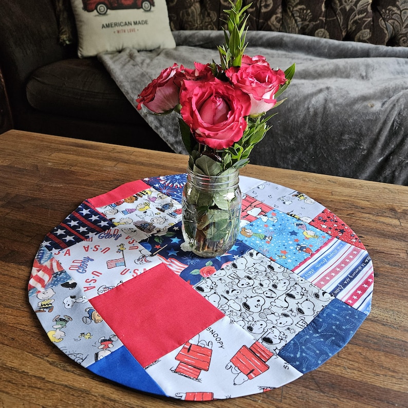 Grandma's Scraps Peanuts Patriotic Table Runner - Etsy
