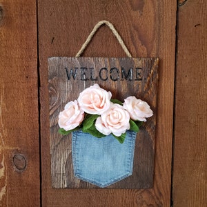 Jean Pocket Welcome Sign Etsy