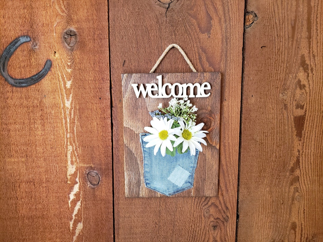 Jean Pocket Welcome Sign - Etsy