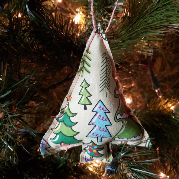 Fabric Christmas Tree Ornaments - Etsy