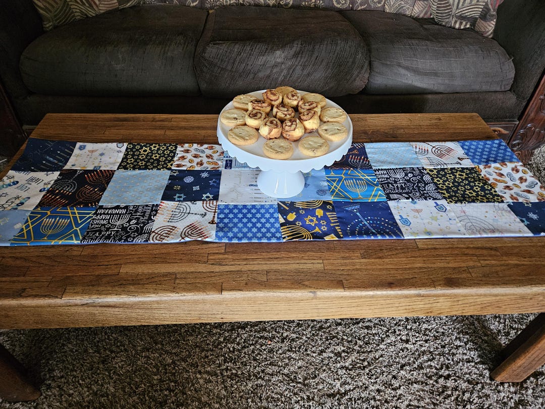 Grandma's Scraps Hanukkah Table Runner - Etsy