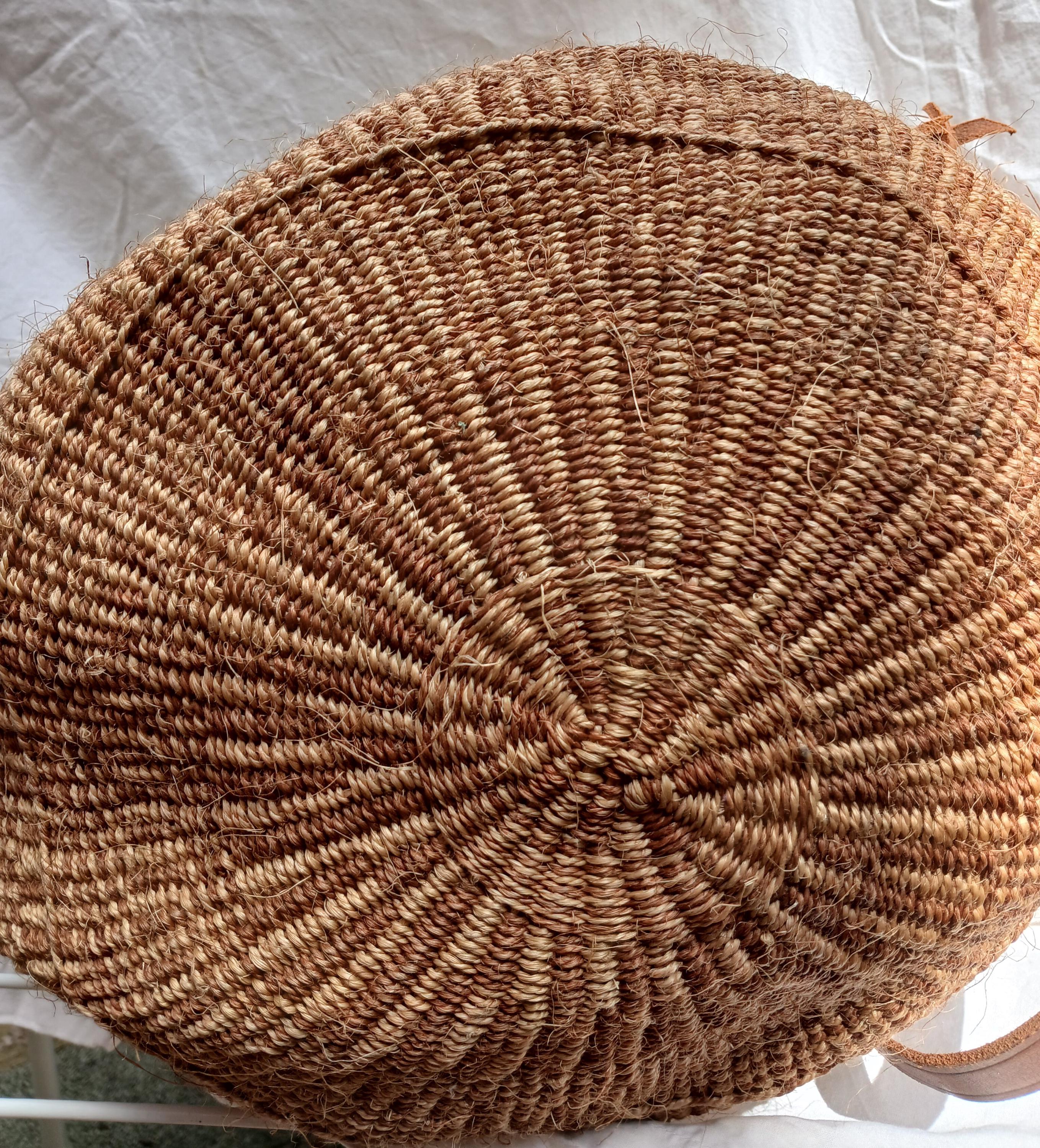 Vintage Sisal & Leather Shoulder Bag: Handmade Kenyan Kiondo - Etsy