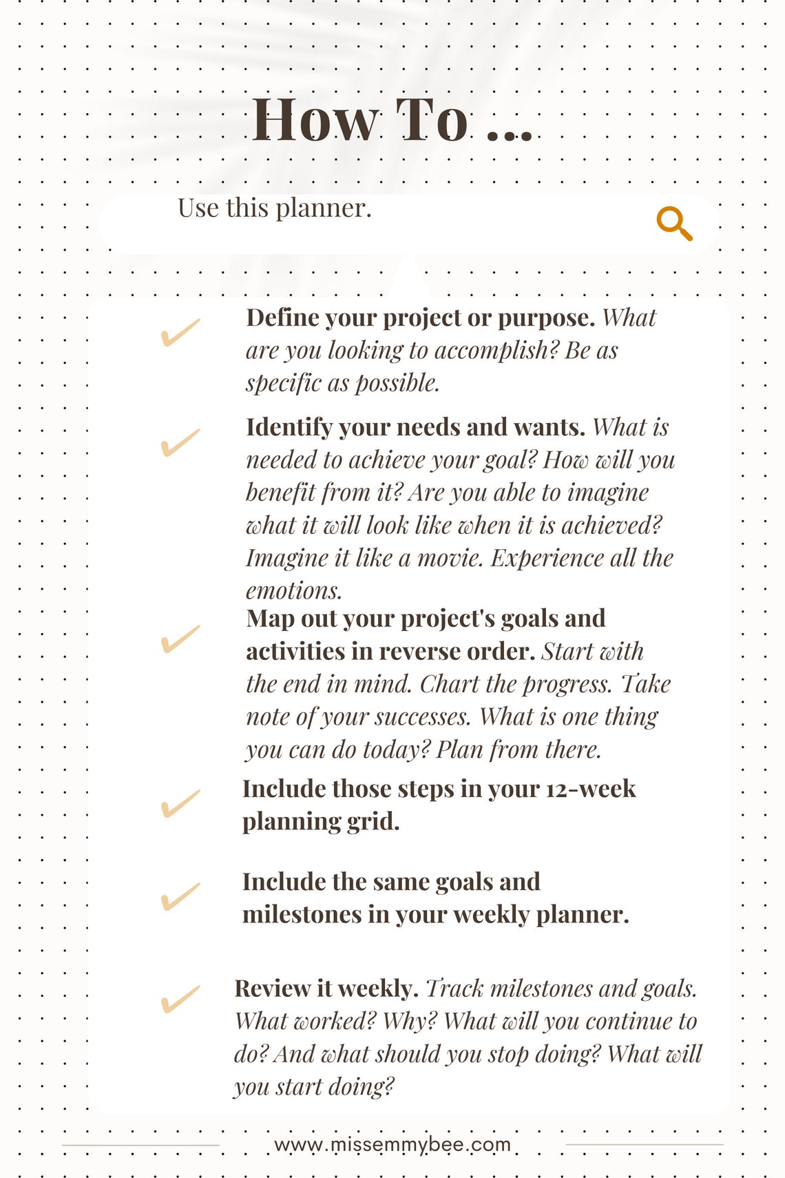 Dateless Goal Setting Planner | Retro Styled BUJO With Monday Start ...