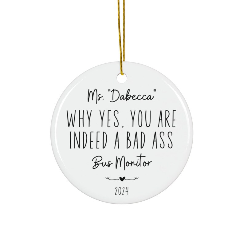 Personalized Bus Monitor Ornament, Custom School Bus Monitor Christmas ...