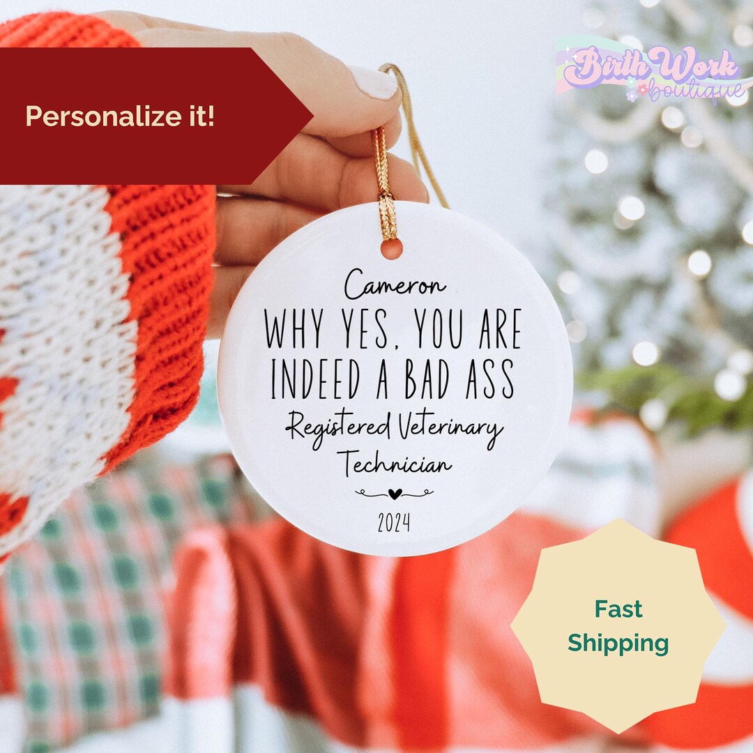 Personalized Registered Veterinary Technician Ornament, Custom RVT Gift ...