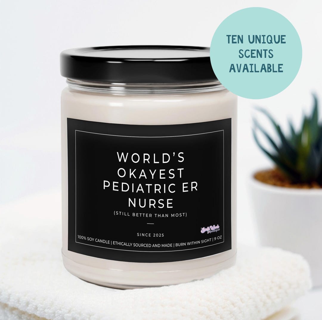 Pediatric Emergency Department Nurse Candle, Peds ER Nurse Gift ...