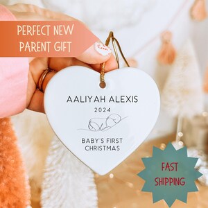Baby’s First Christmas Ornament 2025, Personalized Newborn Keepsake ...