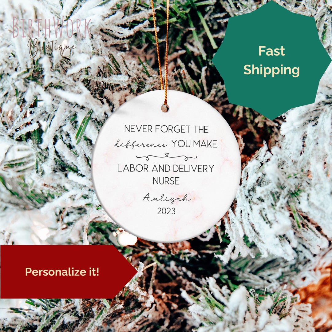 Personalized Labor and Delivery Nurse Christmas Ornament, Christmas ...