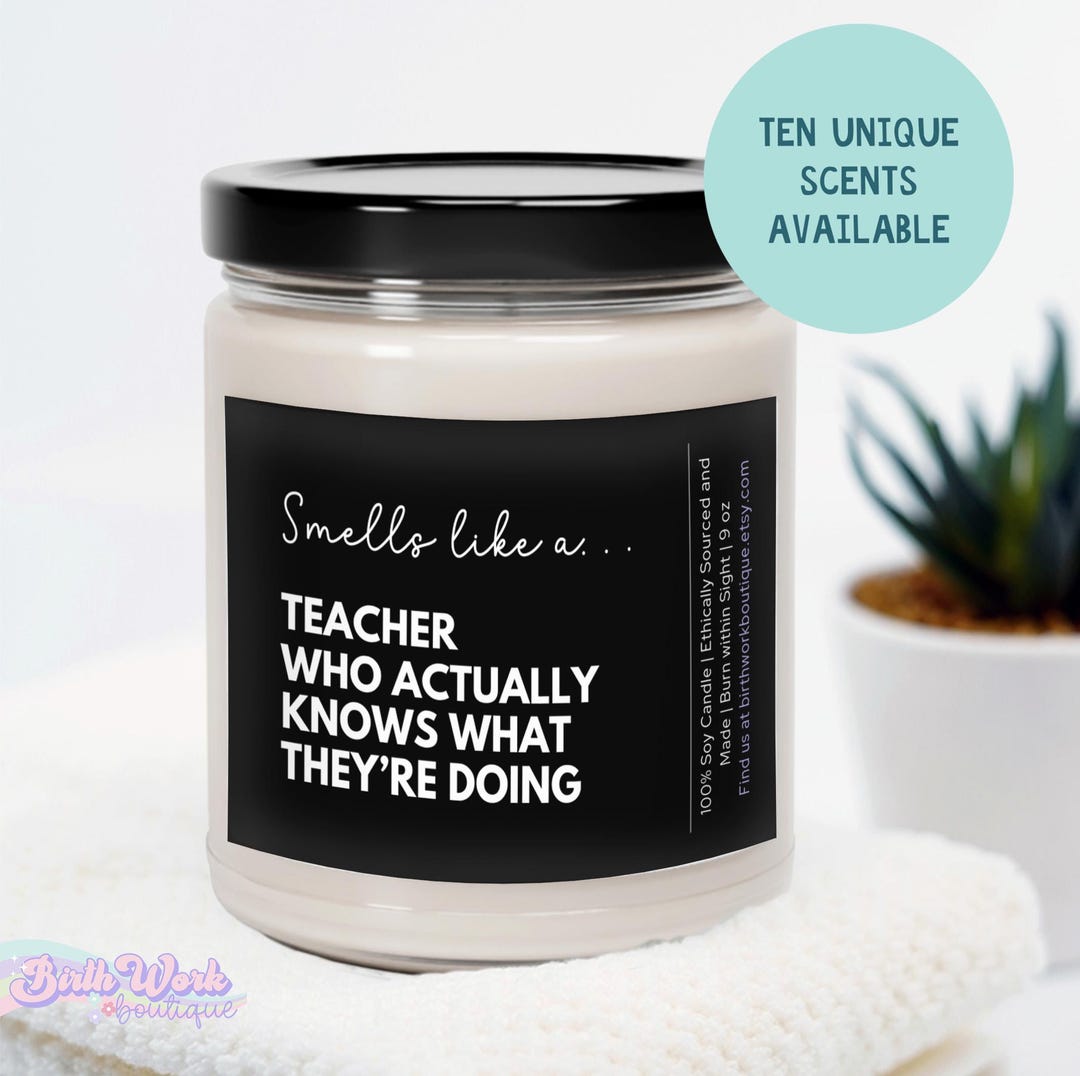 New Teacher Candle, 1st Year Classroom Teacher Gift, Teacher ...