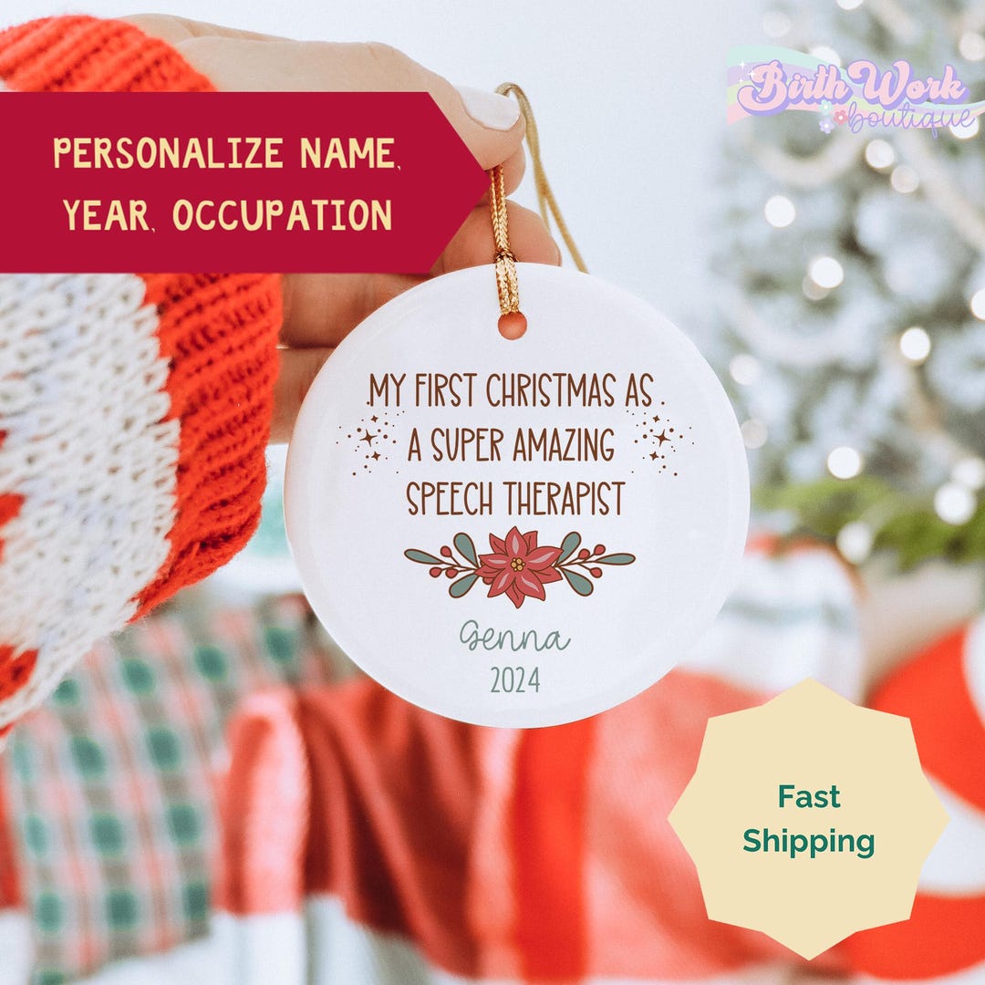 Personalized Speech Therapist Christmas Ornament, First Year SLP Speech ...