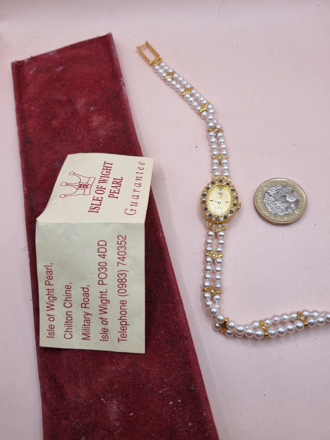 Vintage 1991 Isle of Wight Pearl and Diamanté Watch - Etsy