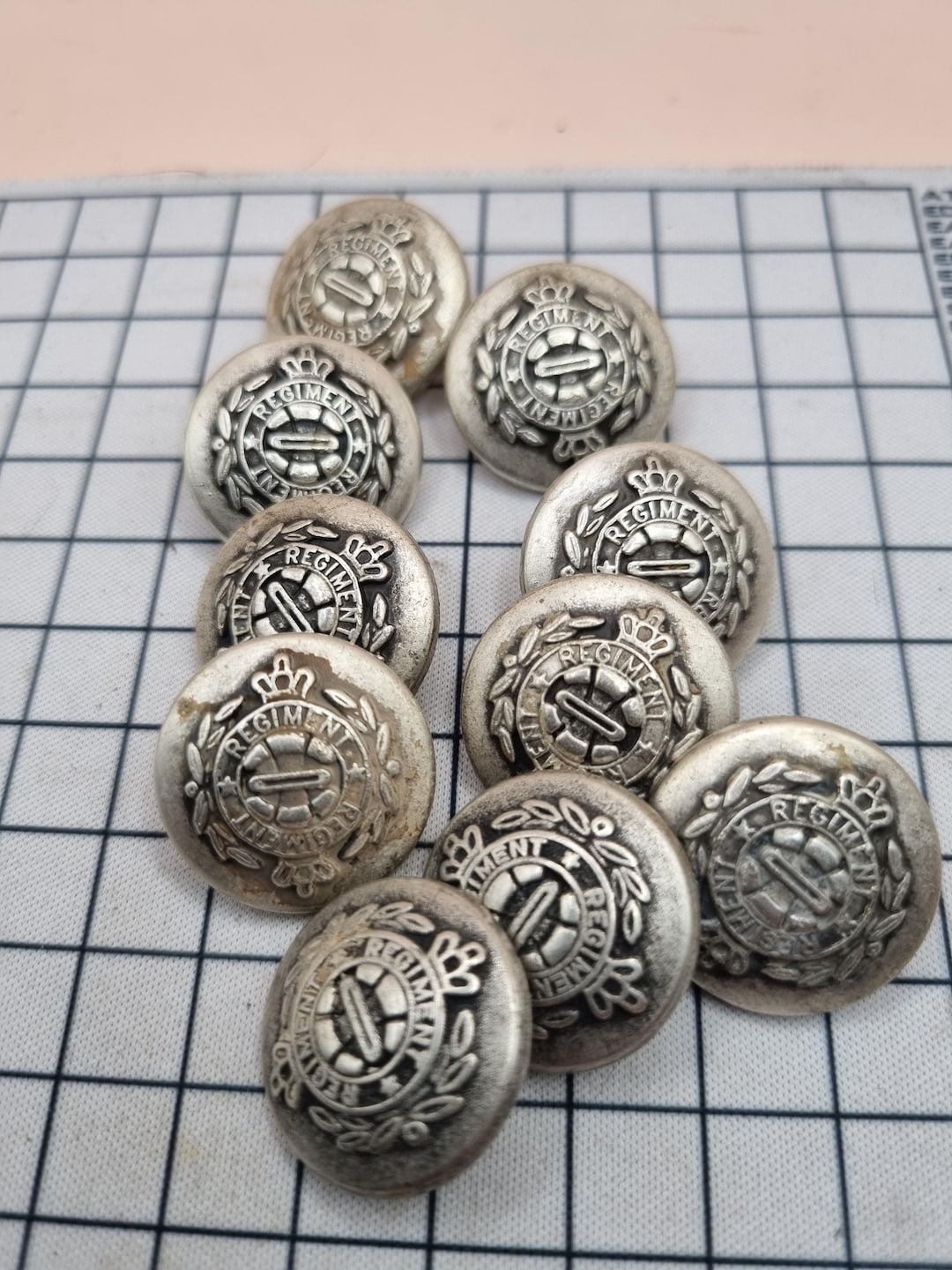 Vintage 10 X Military Style Regiment Buttons. - Etsy