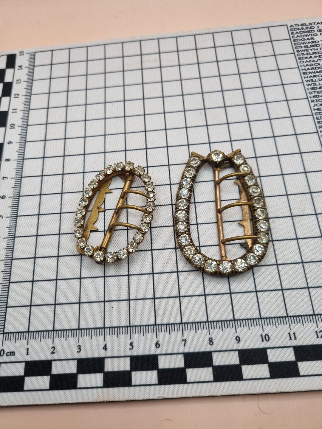 Antique Diamanté Dress Buckles: Early Victorian Gilt Metal Belt Clasp ...