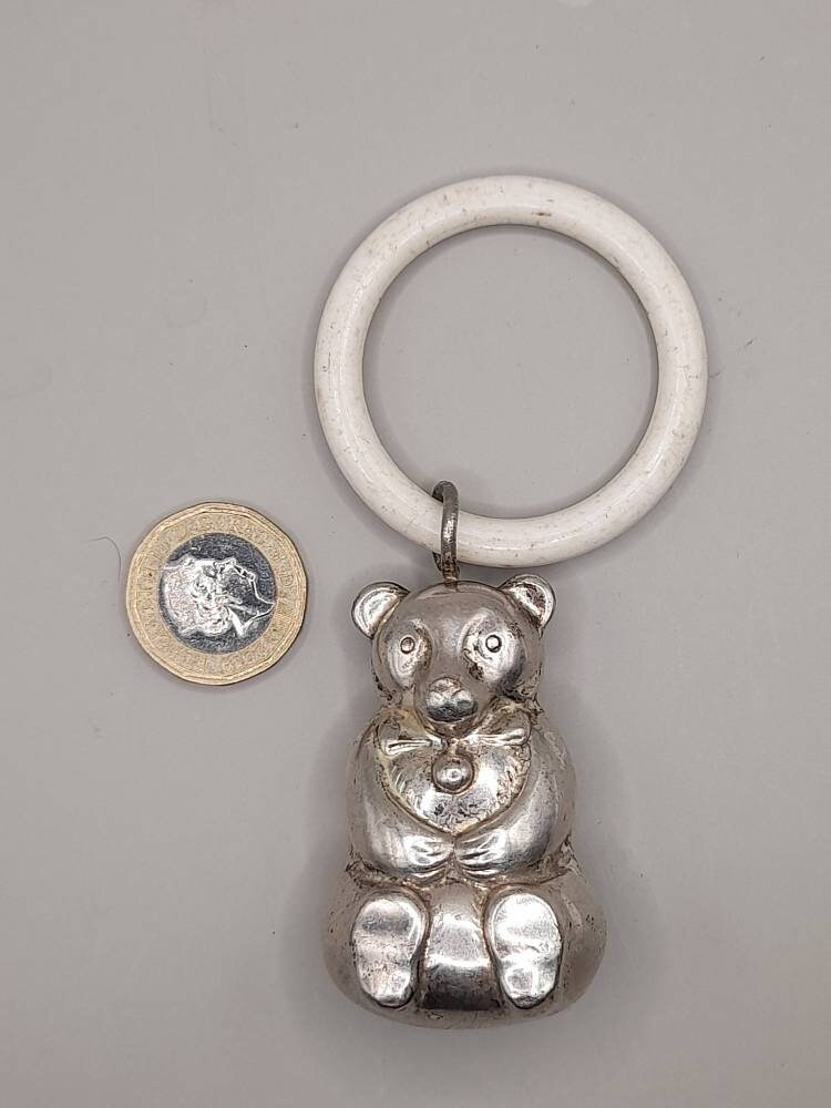 WMF Vintage Teddy Bear Rattle Made of Alpacca Silver. - Etsy