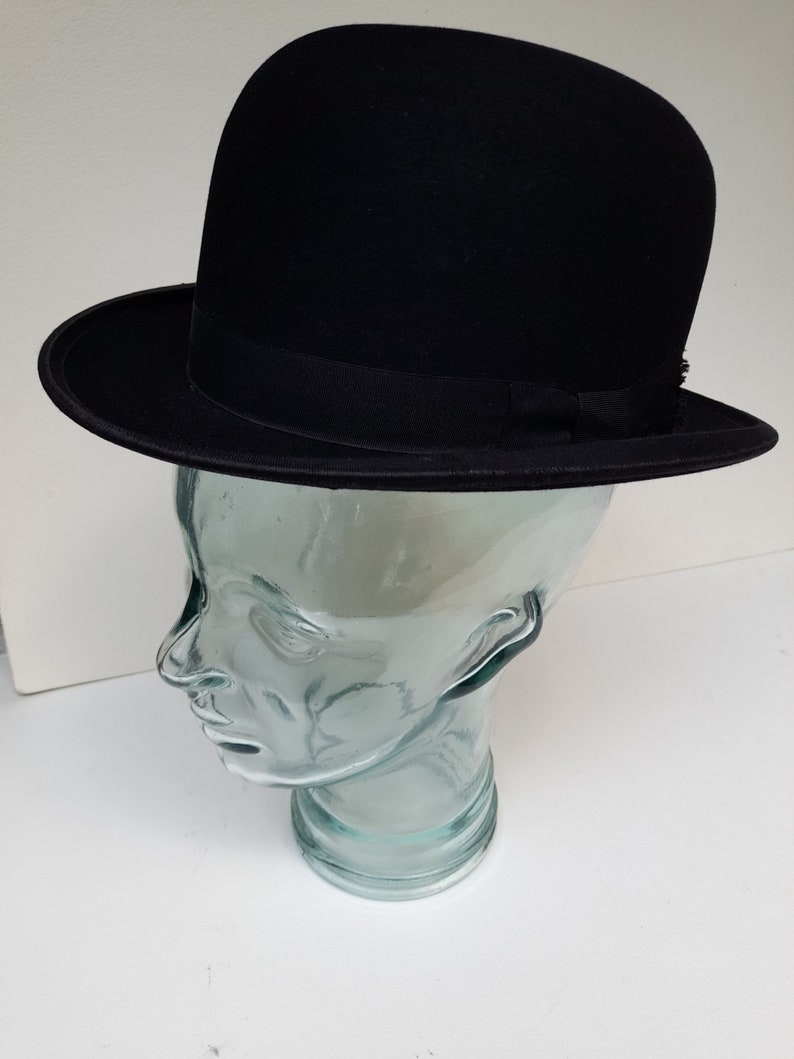 Vintage 1930s to 40s Black Bowler Hat - Etsy