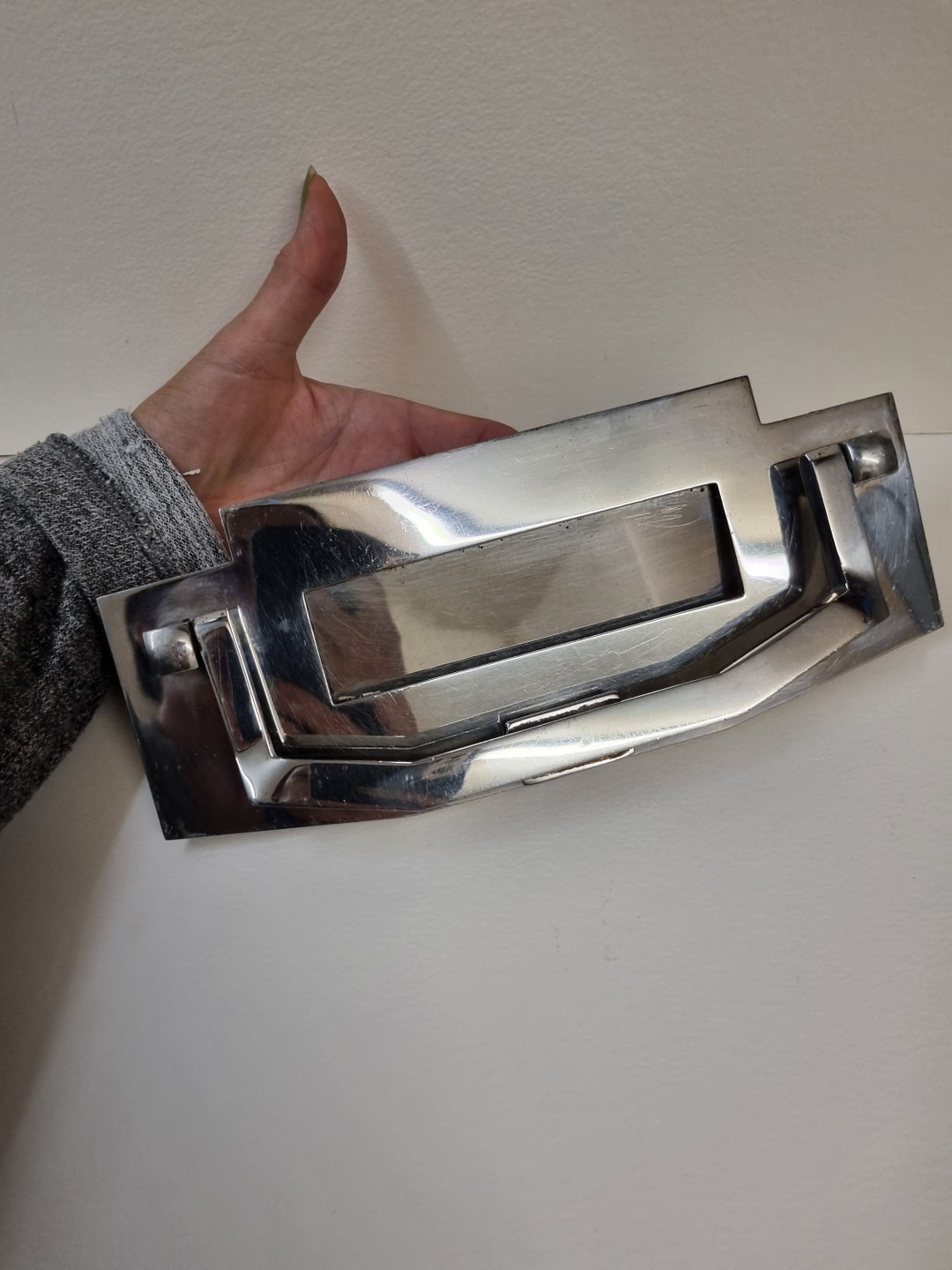 Art Deco Chrome Letter Box Door Knocker - Etsy