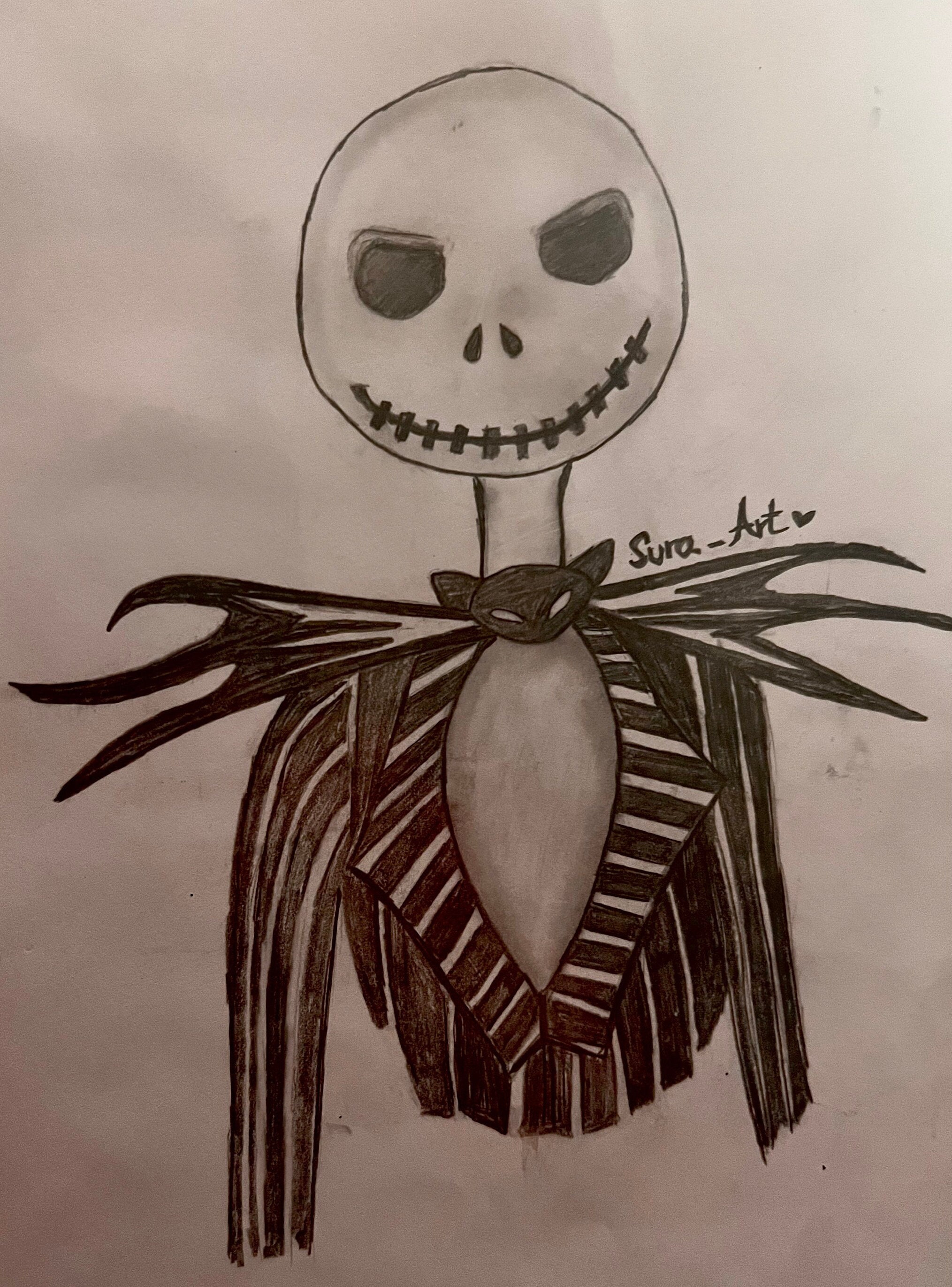 Jack and Sally Drawing of Jack in Pencil - Etsy
