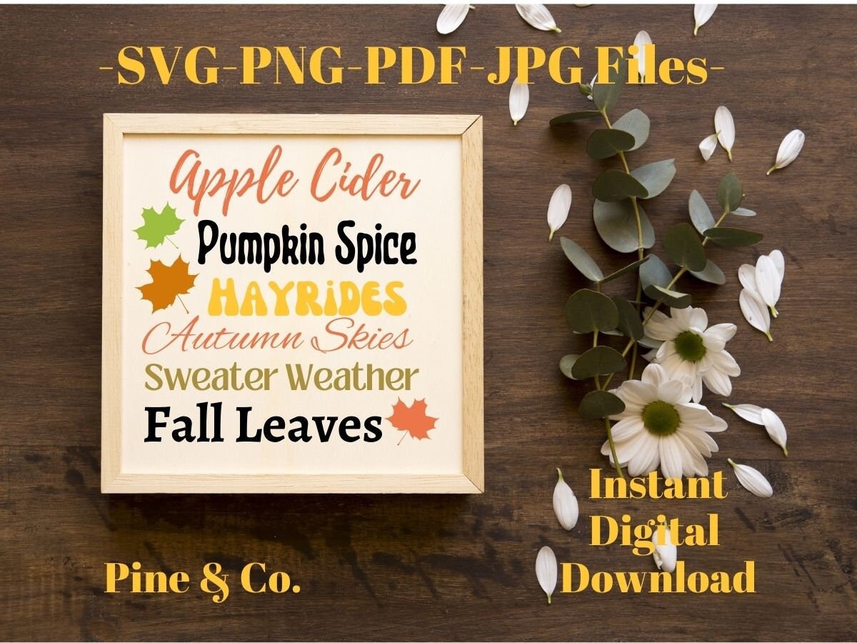 Fall SVG Design, Fall is My Favorite SVG, Fall Cut File, Fall Words SVG ...