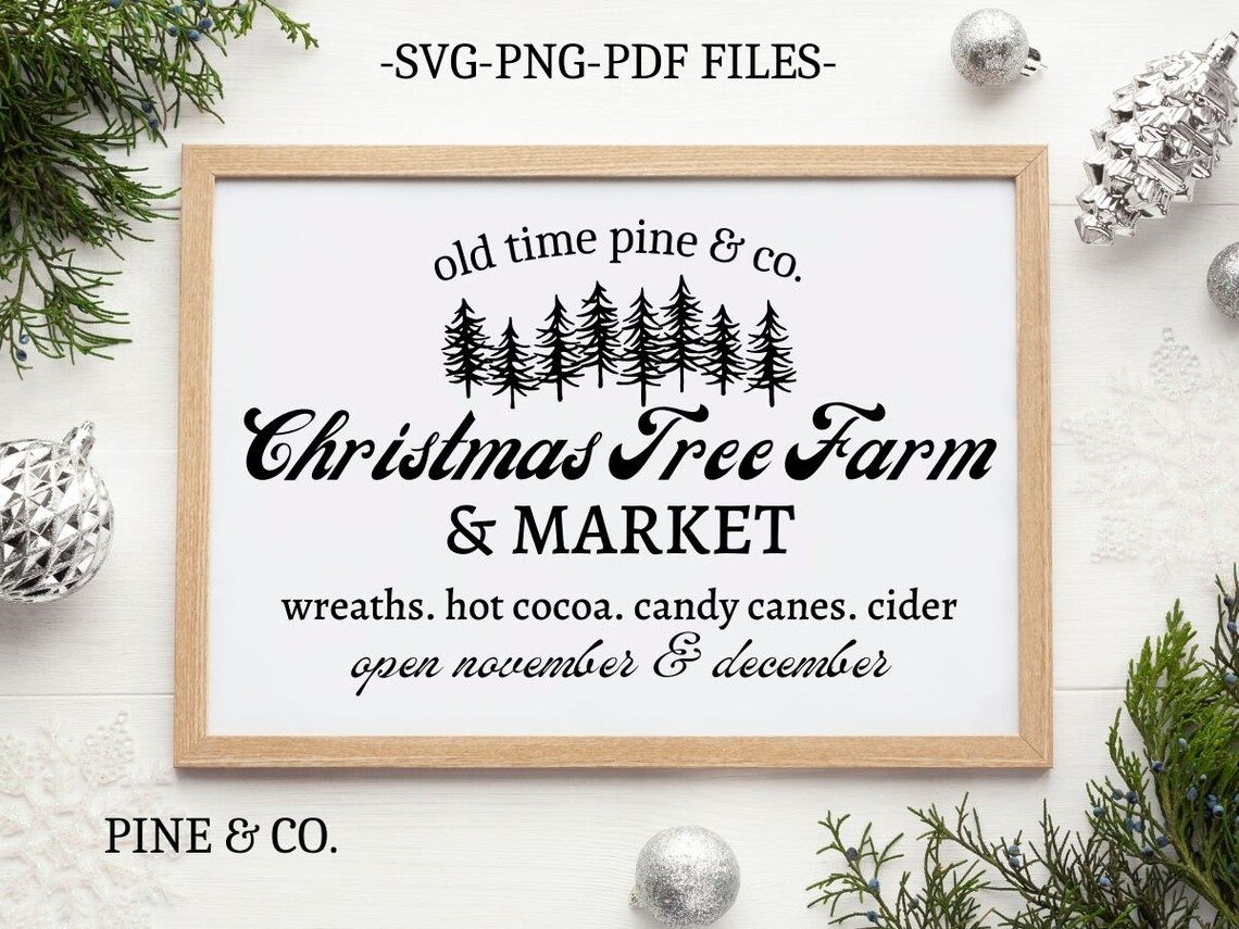 Christmas Tree Farm Svg, Christmas Market Svg, Christmas Sign Svg ...