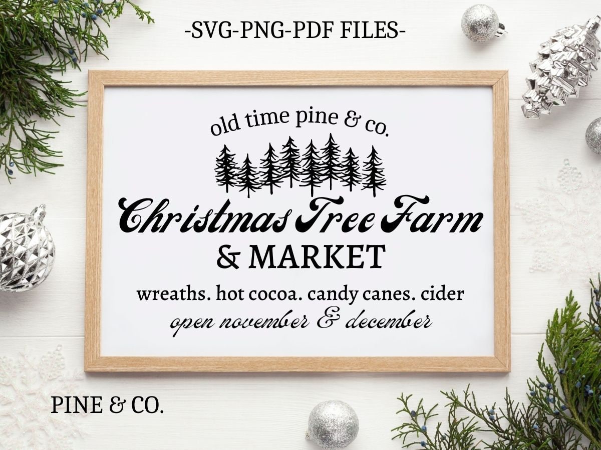 Christmas Tree Farm Svg, Christmas Market Svg, Christmas Sign Svg ...