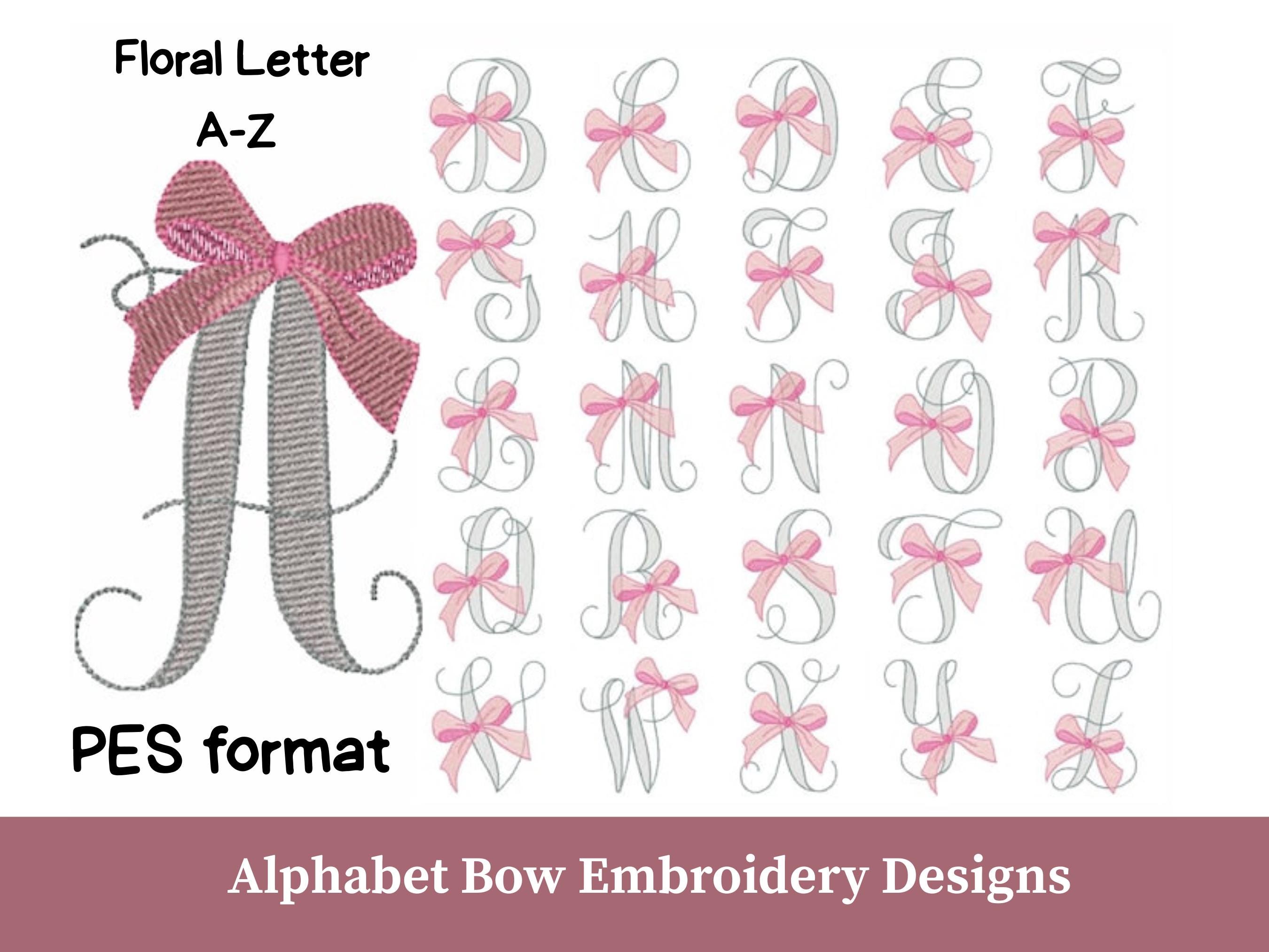 30 Floral Font Alphabet Embroidery Mega Bundle, A-Z Full Flower ...
