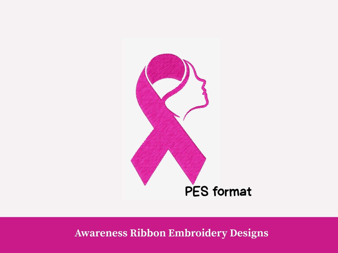Breast Cancer Awareness Ribbon Embroidery Design | Woman Silhouette ...
