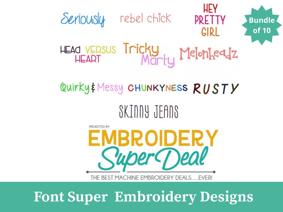 Kids Embroidery Font Bundle, Cute Playful Alphabet, Child Name Script ...