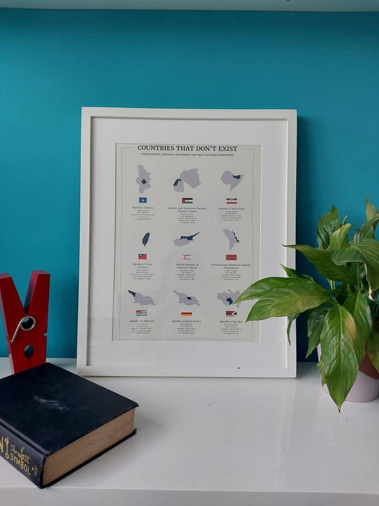 Poster of Countries That Don't Exist | Geo Poster | Map - Etsy