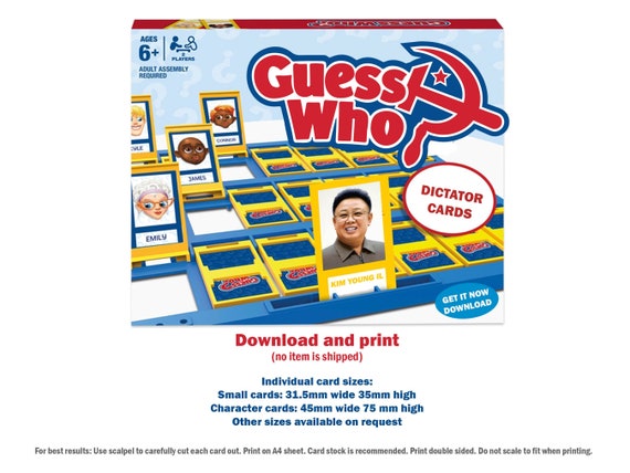 Guess Who Dictator Cards | Etsy