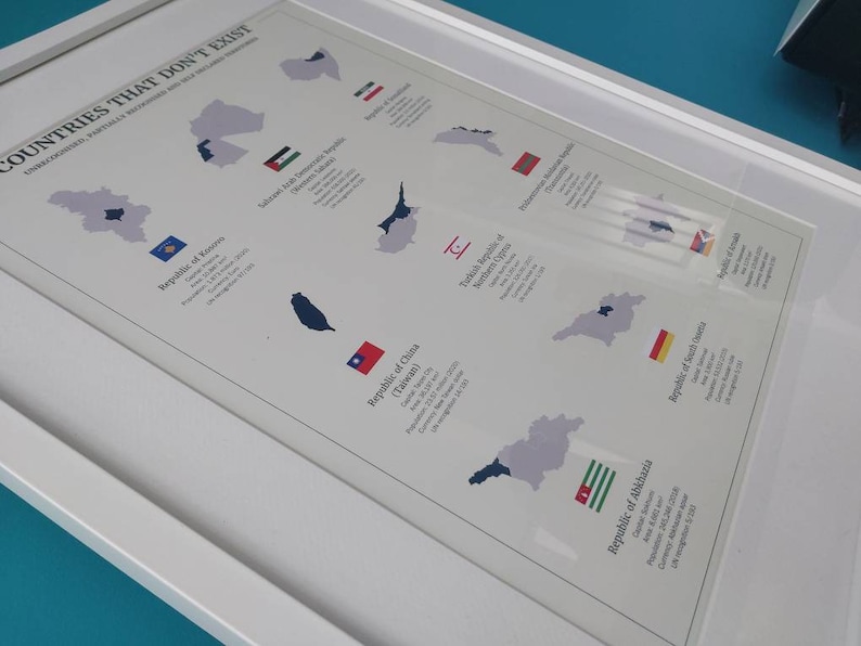 Poster of Countries That Don't Exist | Geo Poster | Map - Etsy