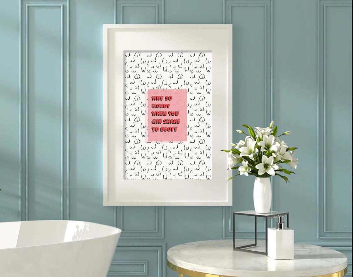 Butt Wall Print Butt Art Funny Bathroom Wall Art Modern - Etsy