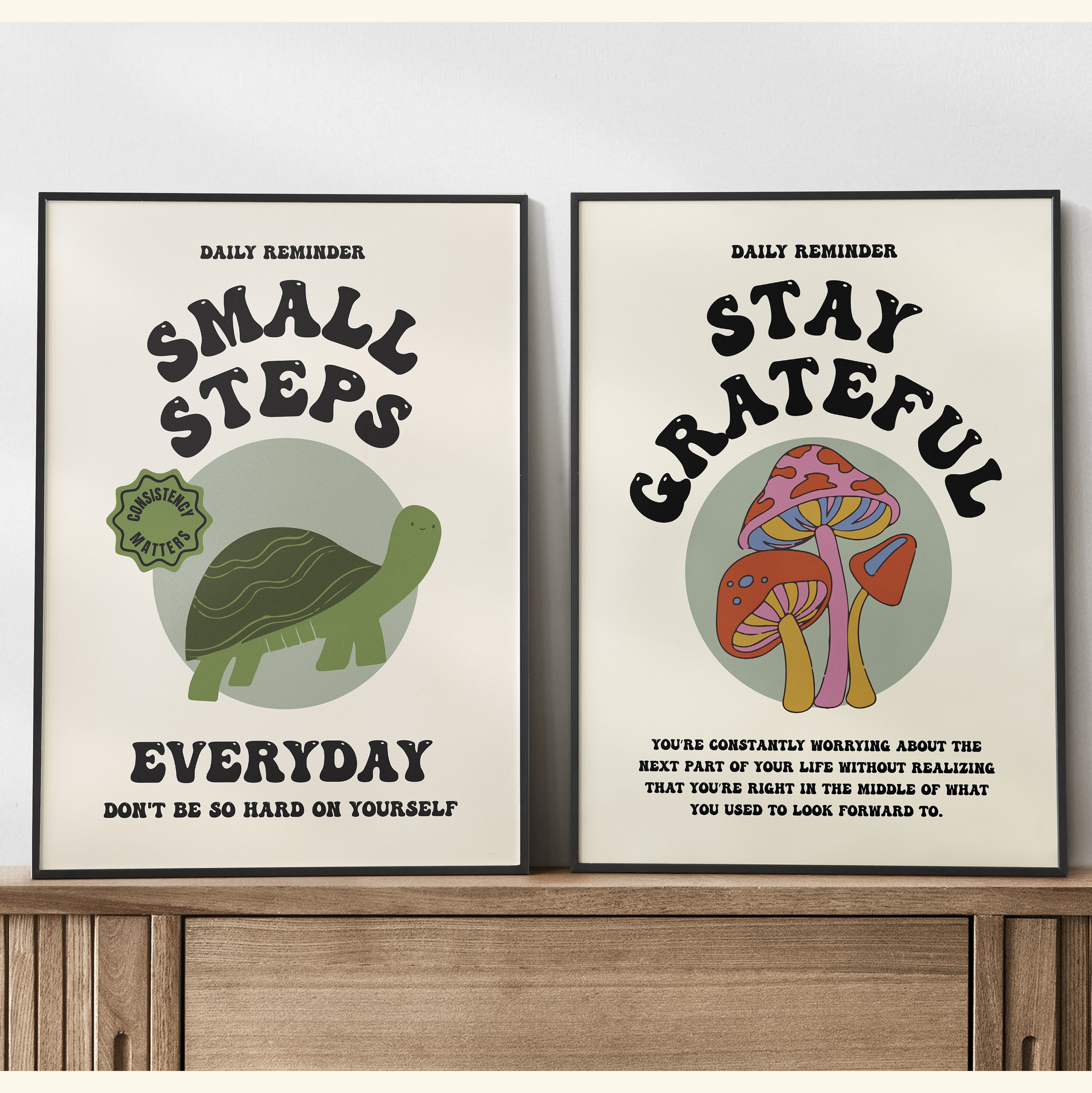 Retro Quote Wall Print Bundle Motivational Download Print - Etsy