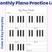 Monthly Piano Practice Chart, Music Practice Log, Music Practice ...