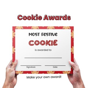 Cookie Contest Award Certificates, Christmas Cookie Decorating Party ...