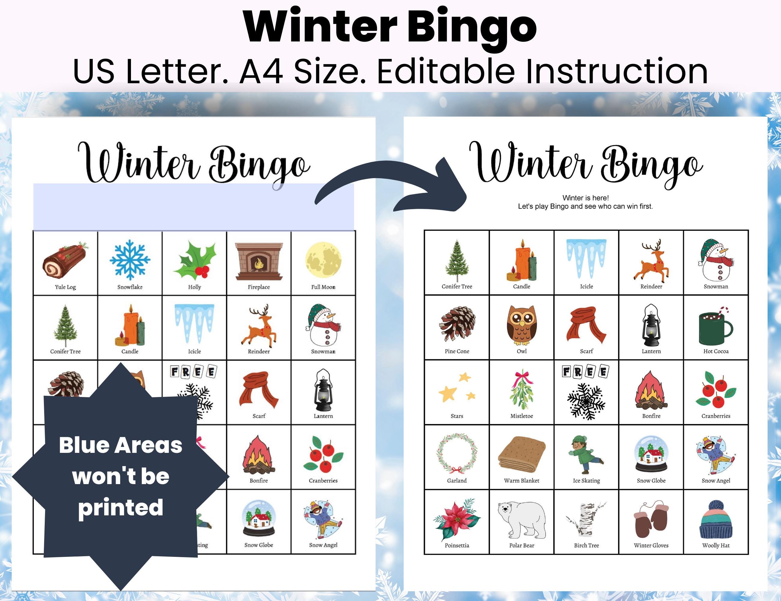 Winter Solstice Bingo, Winter Bingo, Winter Games, Icebreaker Games ...