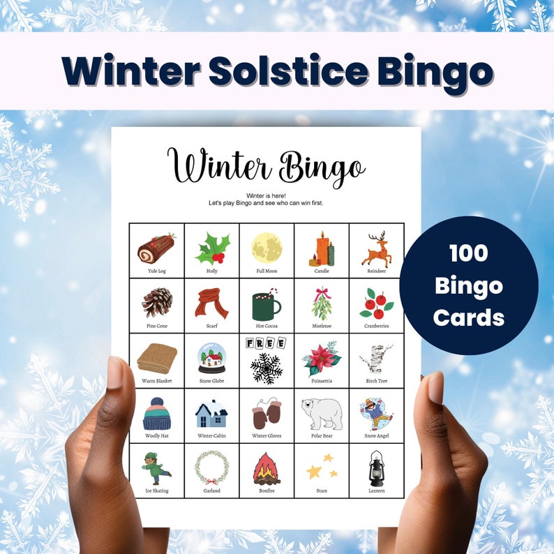 Winter Solstice Bingo, Winter Bingo, Winter Games, Icebreaker Games ...