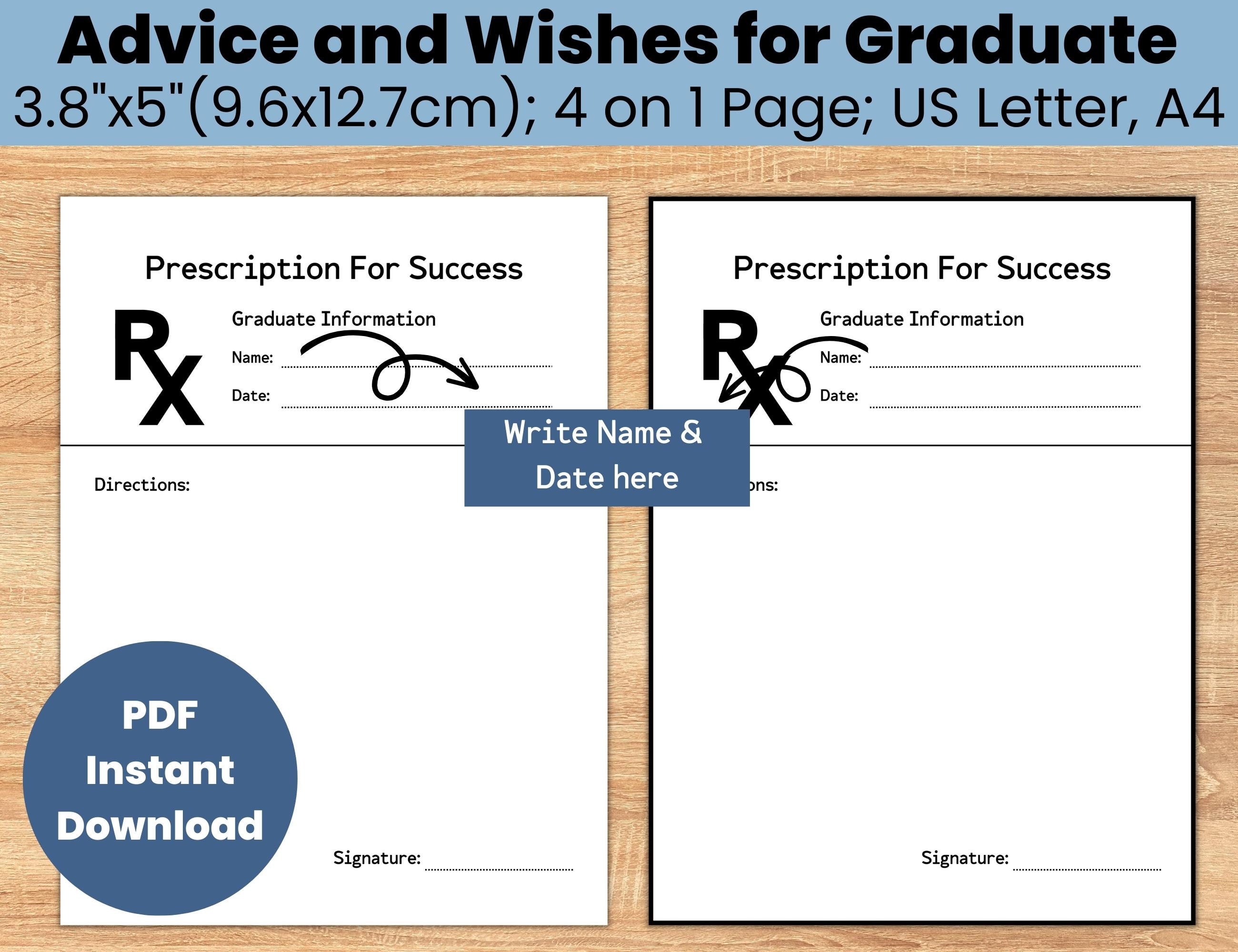 Prescription for Success, Graduation Advice and Wishes Card, Graduation ...