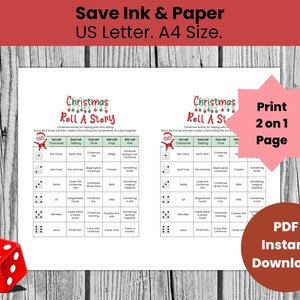 Christmas Story Dice Game for Families, Roll A Story, Fun Christmas ...