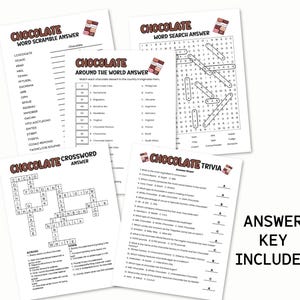 Chocolate Theme Party Games Bundle, Chocolate Games, Ladies Night Games ...