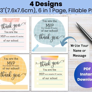 Physical Education Teacher Appreciation Week Gift Tags Printable, PE ...