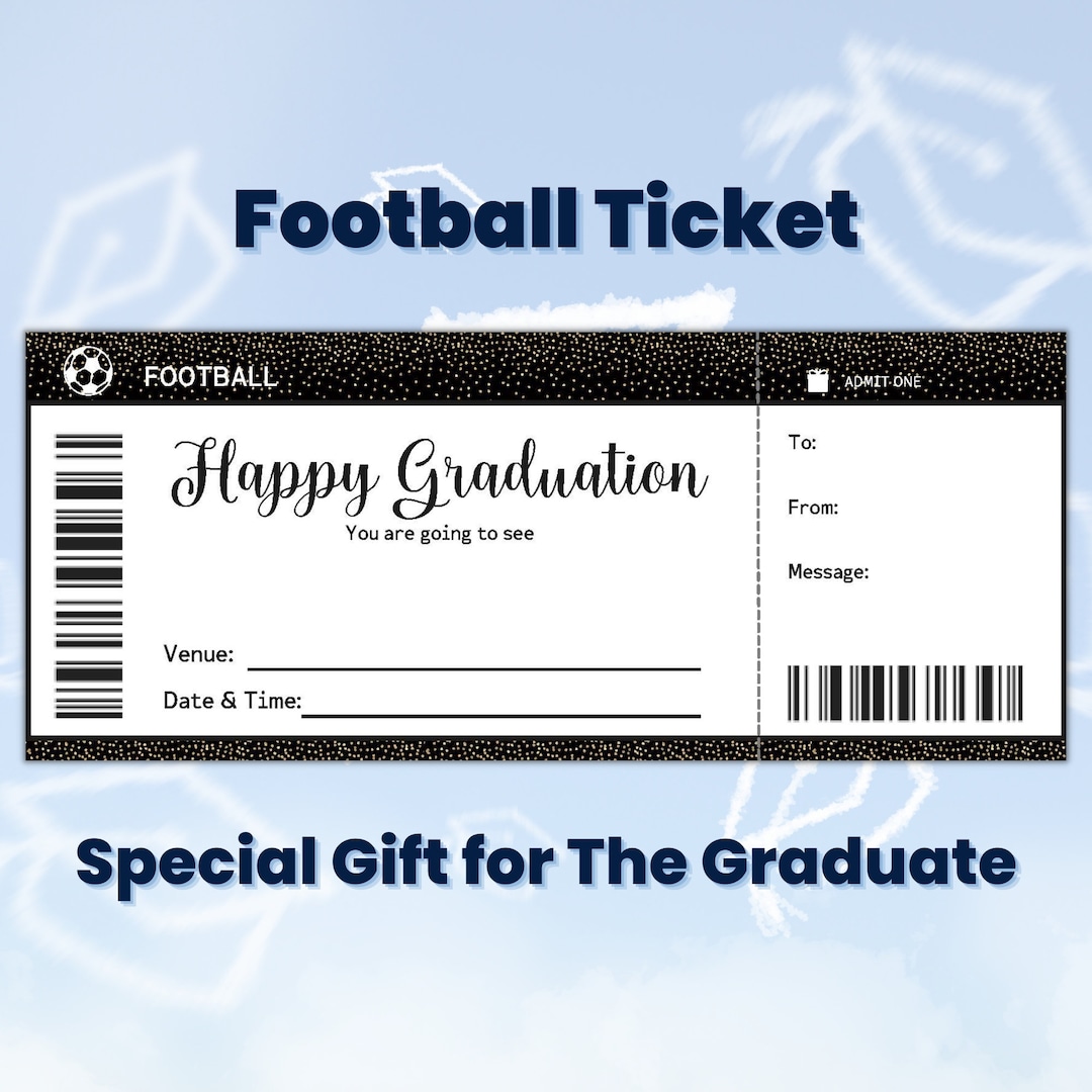 Graduation Football Ticket Voucher, Football Gift Coupon Template ...